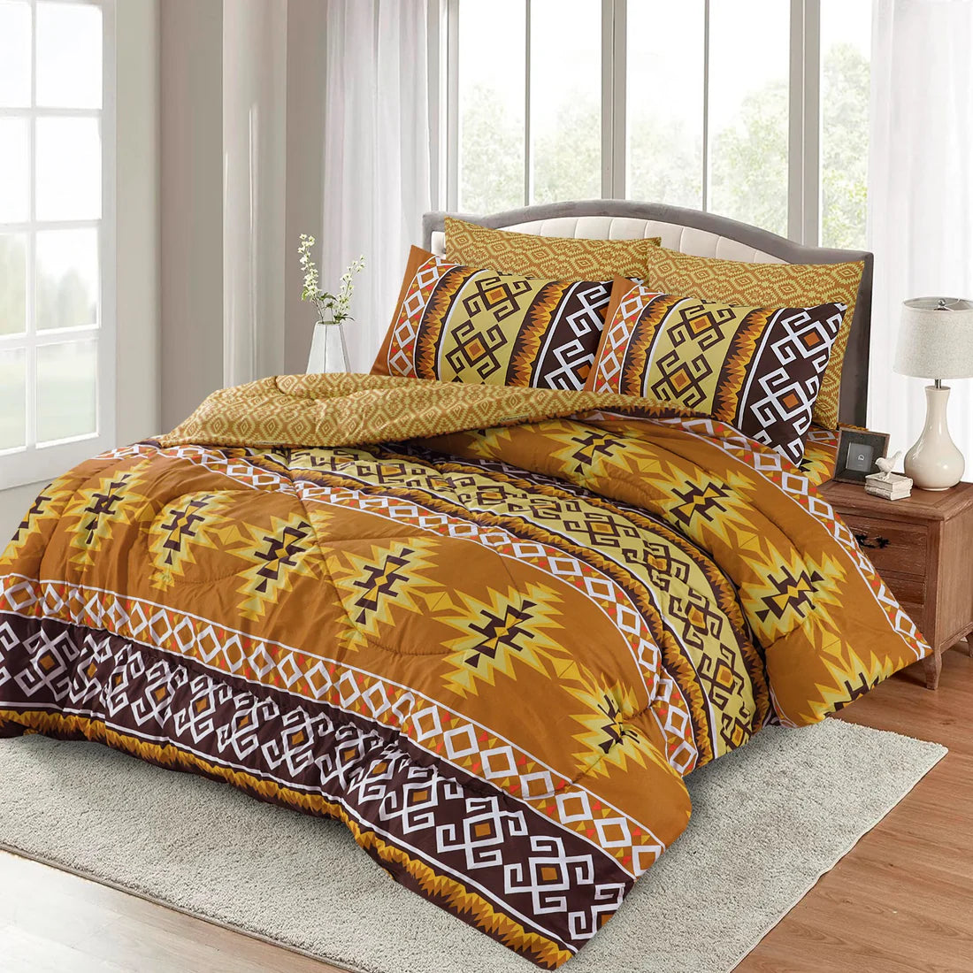 Double Bed 6 pc Winter Razai Set (Heavy Filling) DZ-15 – NIshat Bed Store